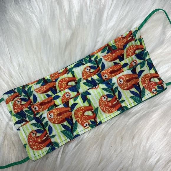 Hand Crafted | Accessories | Sloth Womens Face Mask Reversible Triple ...